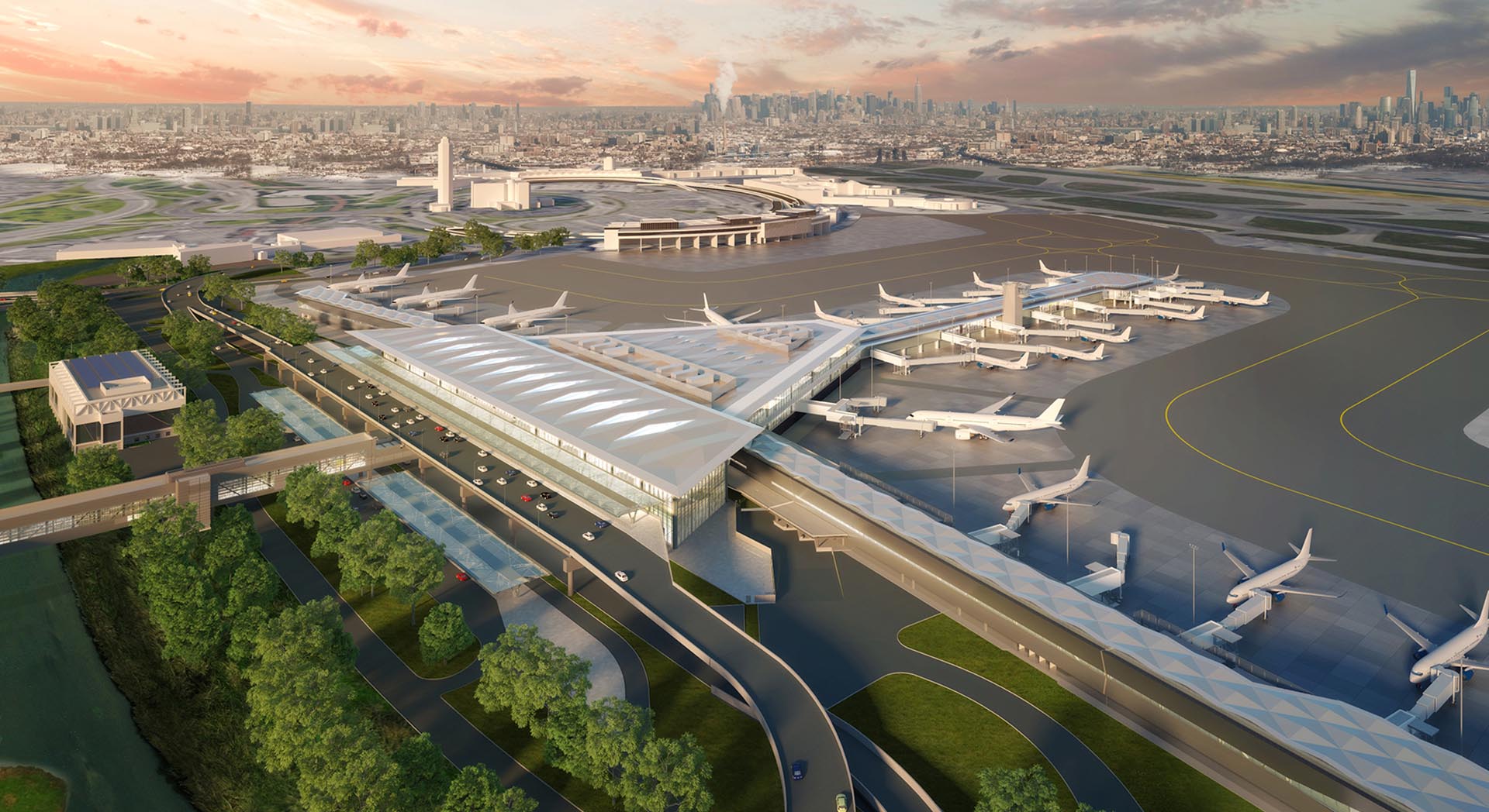 Newark Airport Terminal A Bridges - Conti Civil